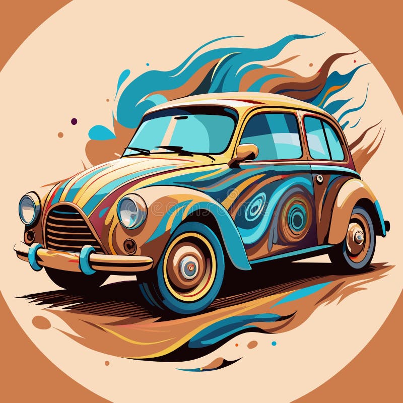 Stylized Image of a Retro Car. Vector Illustration of an Old Style Car ...