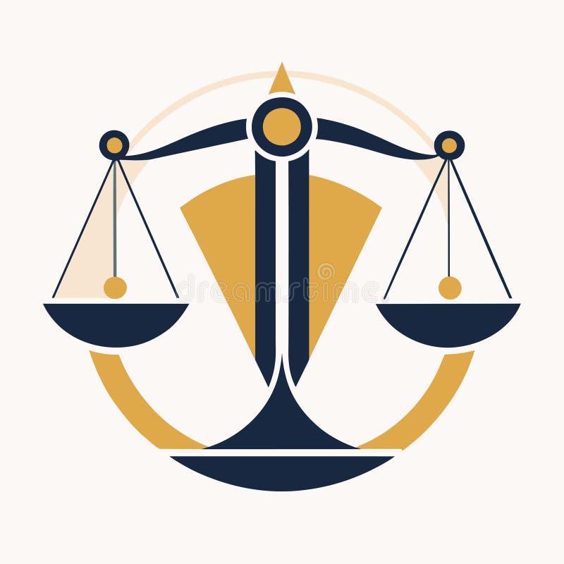 A Stylized Image of Scales of Justice, Featuring a Minimalist, Modern ...