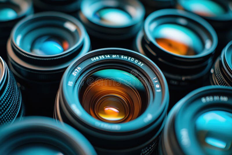 A Stylized Image Showcasing Camera Lenses, Perfect for Photography ...