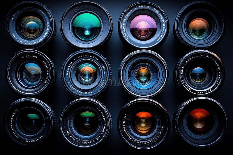 A Stylized Image Showcasing Camera Lenses, Perfect for Photography ...
