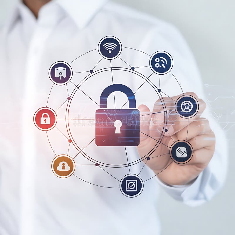 Lock Based Home Security Infographic with Internet Connected Smart ...