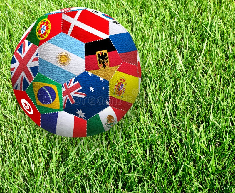 Ball with countries flags stock image. Image of flag - 12404505