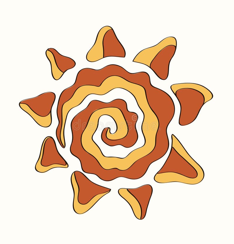 Stylized Image of the Sun on a Light Background Stock Vector ...