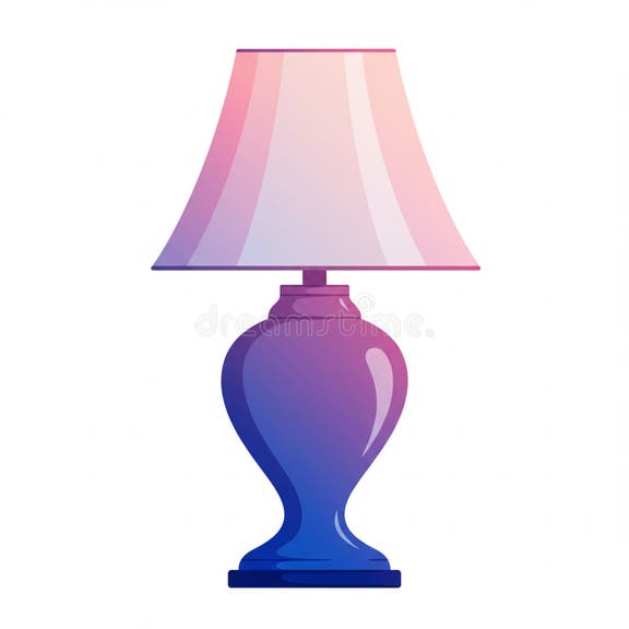 A Stylized Image of a Table Lamp with a Glossy, Rounded Base in a ...