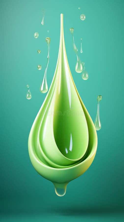 Stylized Image with Water Drops on a Green Background. Concept of ...