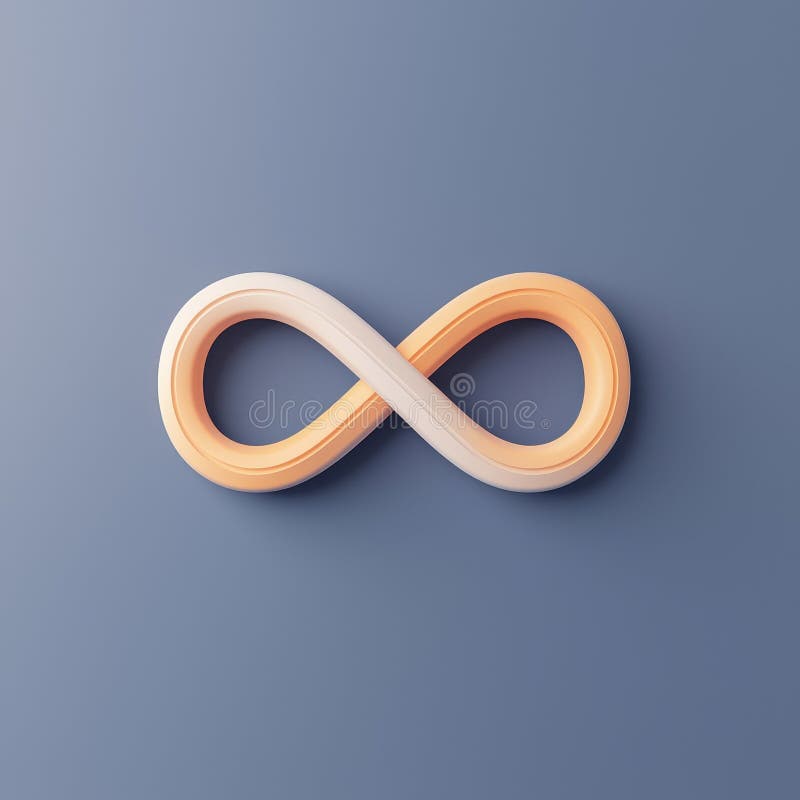 A Stylized Infinity Symbol in Soft Pastel Colors on a Blue Background ...