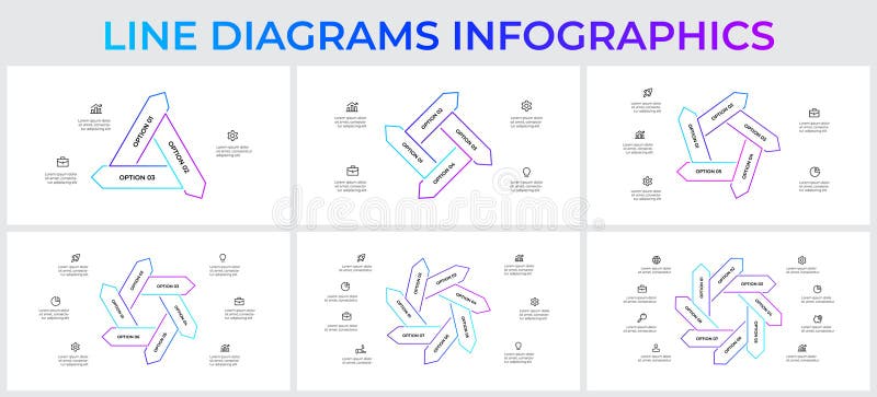 Stylized Infographic Line Diagrams for Professional Use in ...