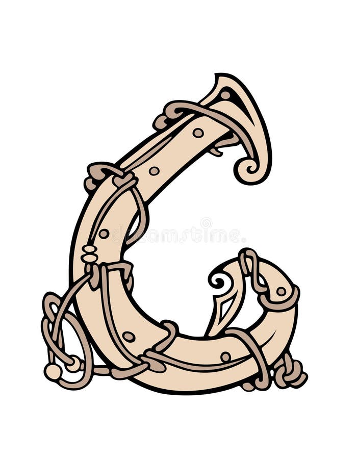 Stylized Initial Letter C Isolated on White Background, Vector I Stock ...