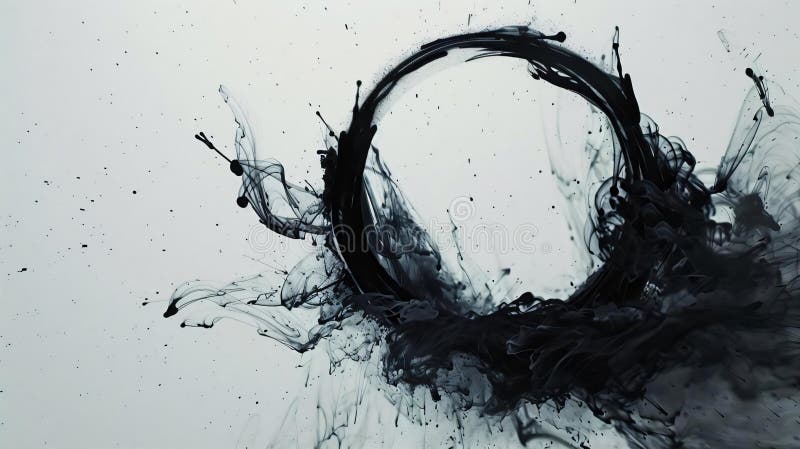 Stylized Ink Drop: Circular Elegance Stock Illustration - Illustration ...