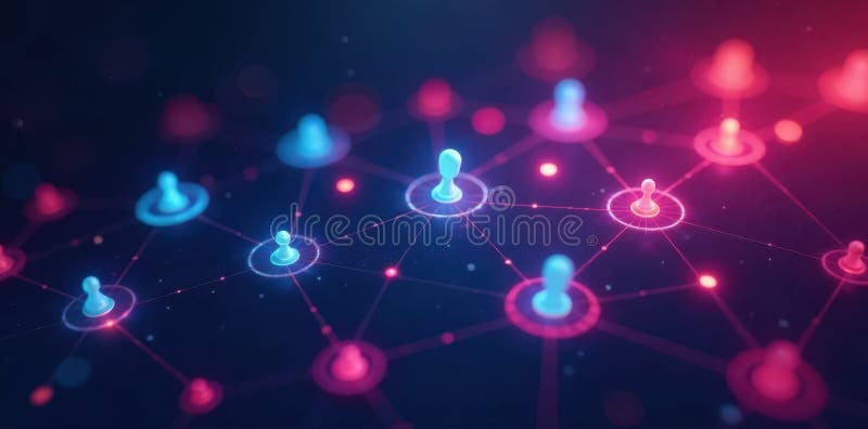 Stylized Interconnected Shapes Illustrating Professional Networking and ...