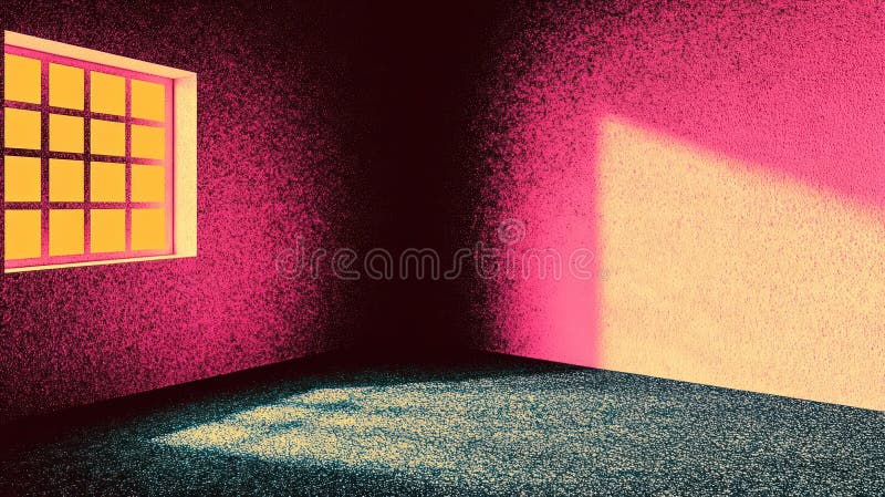 A Stylized Interior Scene with Vibrant Colors and Light Casting Shadows ...