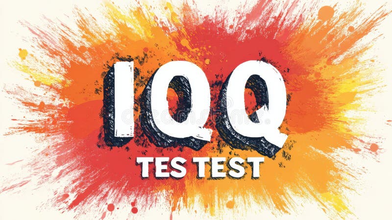 Stylized IQ Test Chart Background Featuring Bold Colors with Central ...