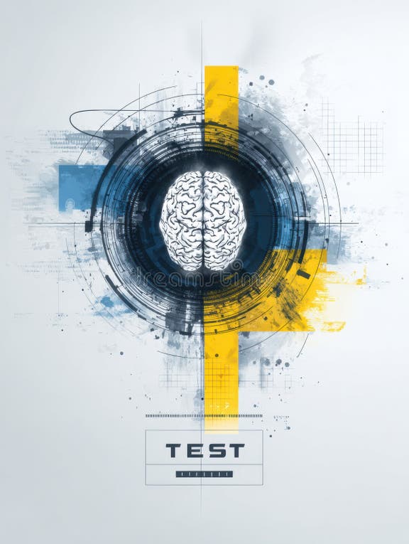 Stylized IQ Test Chart with a Brain Illustration and Space for Text on ...