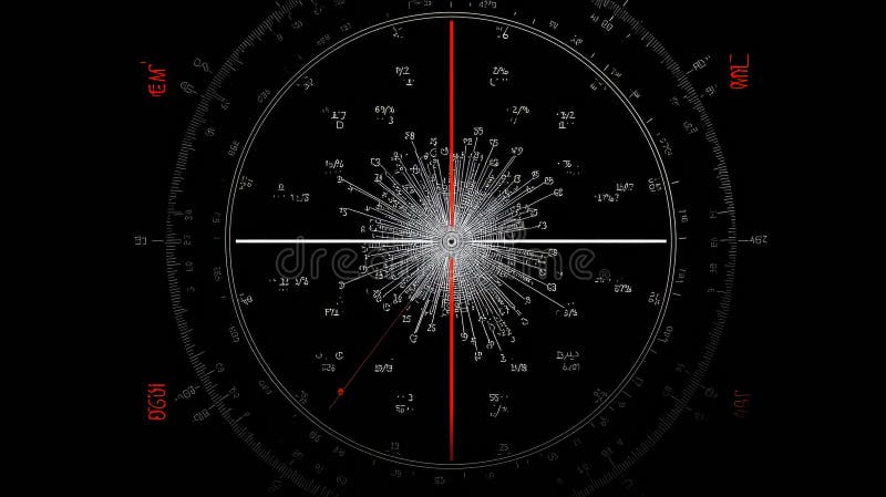Stylized IQ Test Chart Background with Central Area for Text and Radial ...