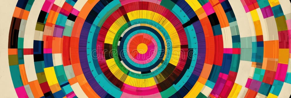 Stylized IQ Test Chart with Vibrant Colors and Central Text Area ...