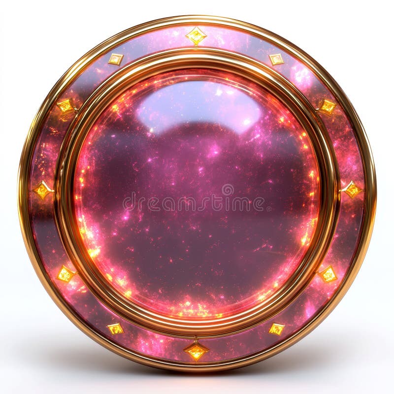 A Stylized Iris-like Object with a Cosmic or Nebula Design, Enclosed in ...