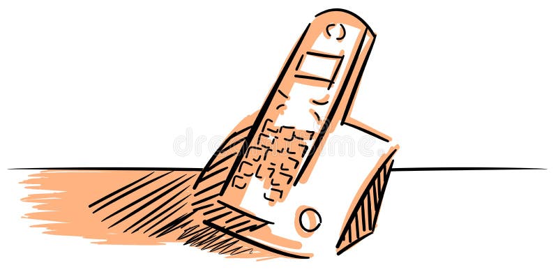 Stylized Isolated Cordless Telephone Stock Vector - Illustration of ...