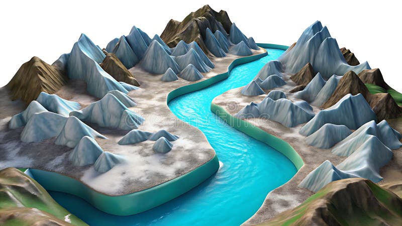 Isometric Arctic Landscape Ice Formation Cold Png Transparent Image ...