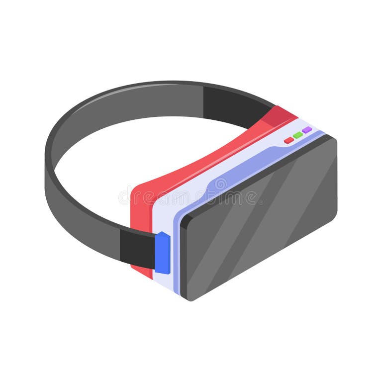 A Stylized, Isometric Illustration of a Virtual Reality Headset Stock ...