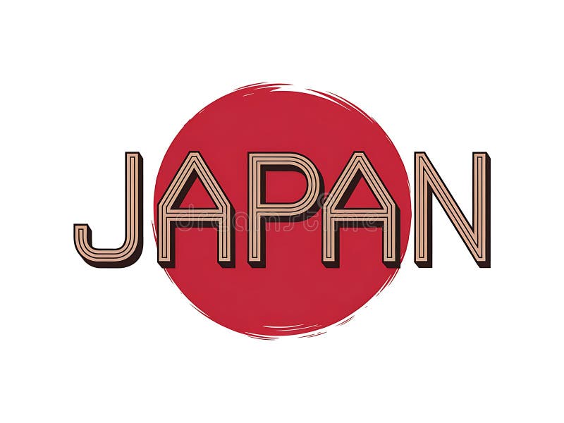 Stylized Japan Text with a Red Circle Graphic Stock Photo - Image of ...