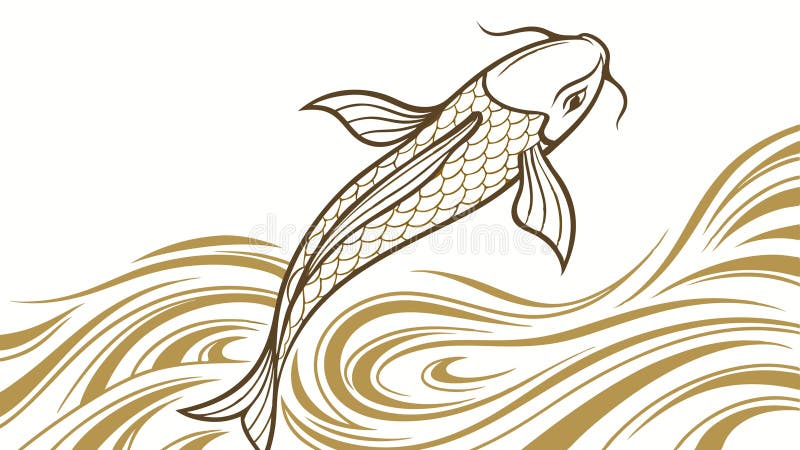 Stylized Koi Fish Abstract Flowing Design Aquatic Vector Illustration ...