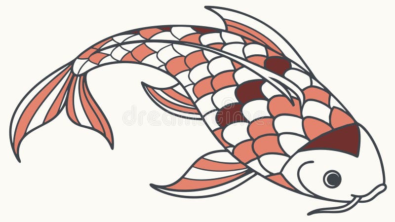 Stylized Koi Fish, Symbol of Luck and Perseverance, Vector Design ...