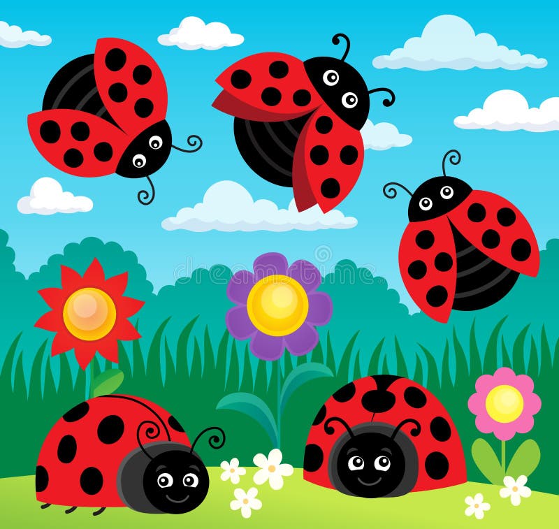 Stylized Ladybugs Theme Image 4 Stock Vector - Illustration of ladybird ...