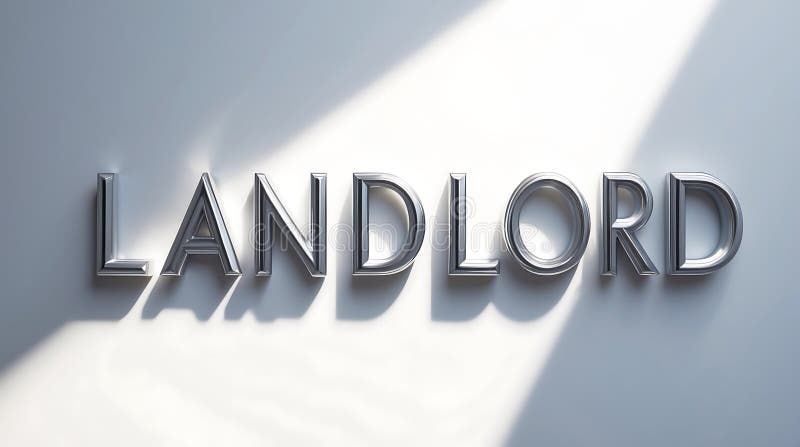 Stylized Landlord Text Casting Shadows Against a Soft Light Background ...