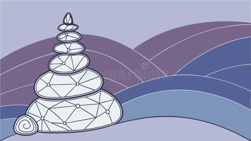 Stylized Layered Mountain or Pyramid Illustration Vector Design ...