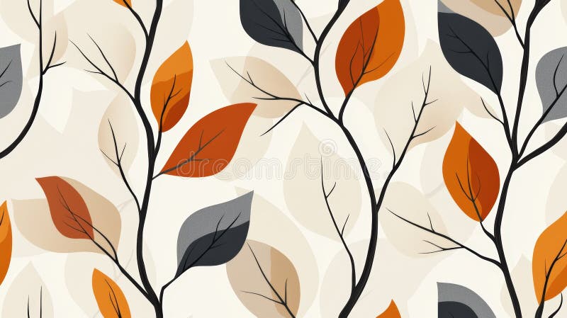 Stylized Leaf Pattern in Autumn Colors Stock Illustration ...
