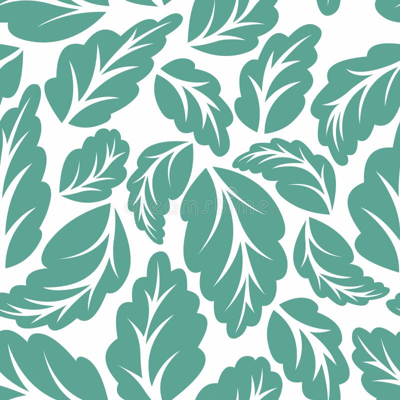 Stylized Leaves. Seamless Vector Pattern Stock Vector - Illustration of ...