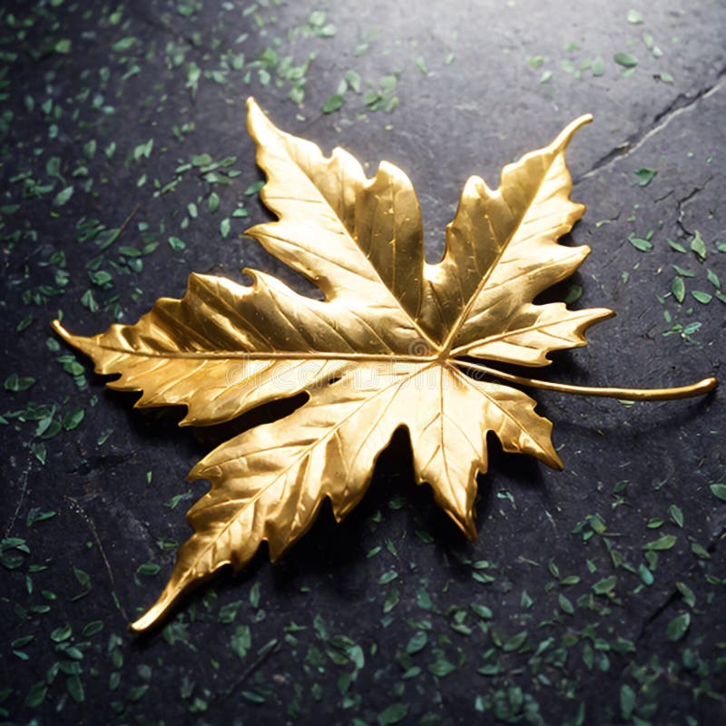 Stylized Leaves Under Gold, Golden Beautiful Leaves Stock Illustration ...