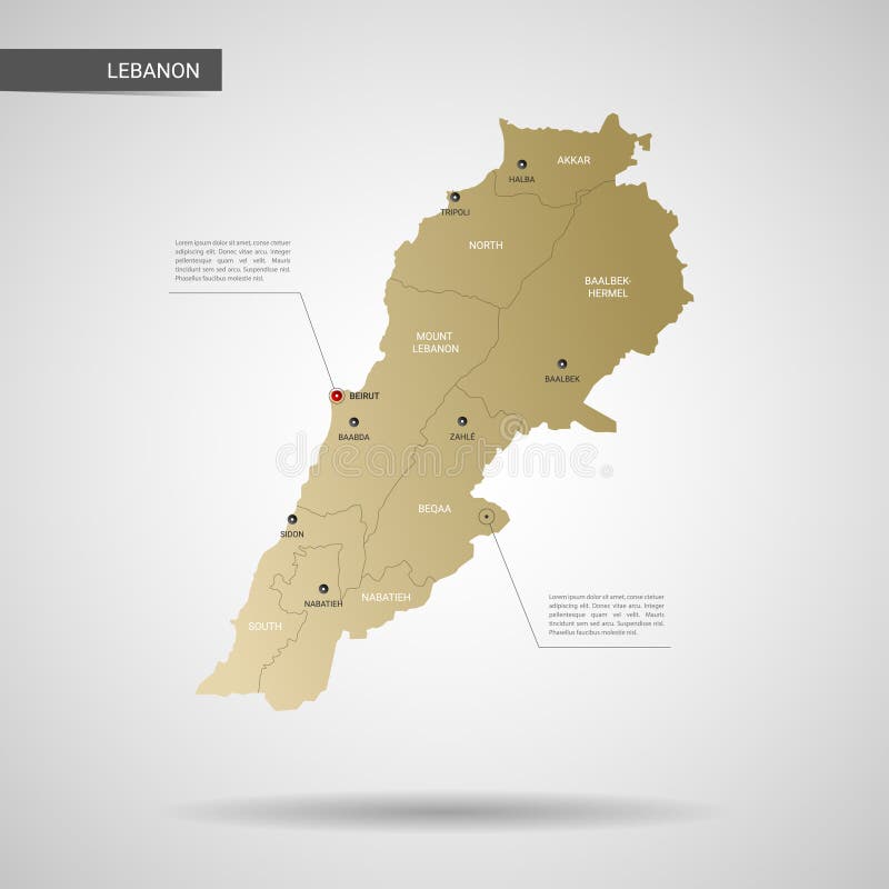 Stylized Lebanon Map Vector Illustration. Stock Vector - Illustration ...