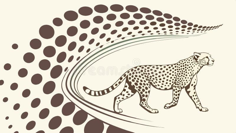 Stylized Leopard or Cheetah Animal with Dot Pattern Design Vector ...