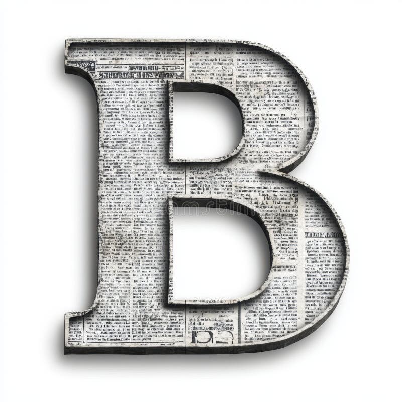 A Stylized Letter "B" Filled with Newspaper Text, Emphasizing ...