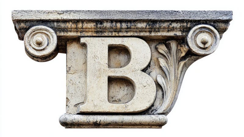 Stylized Letter B Showcases an Intricate Antique Column Texture ...