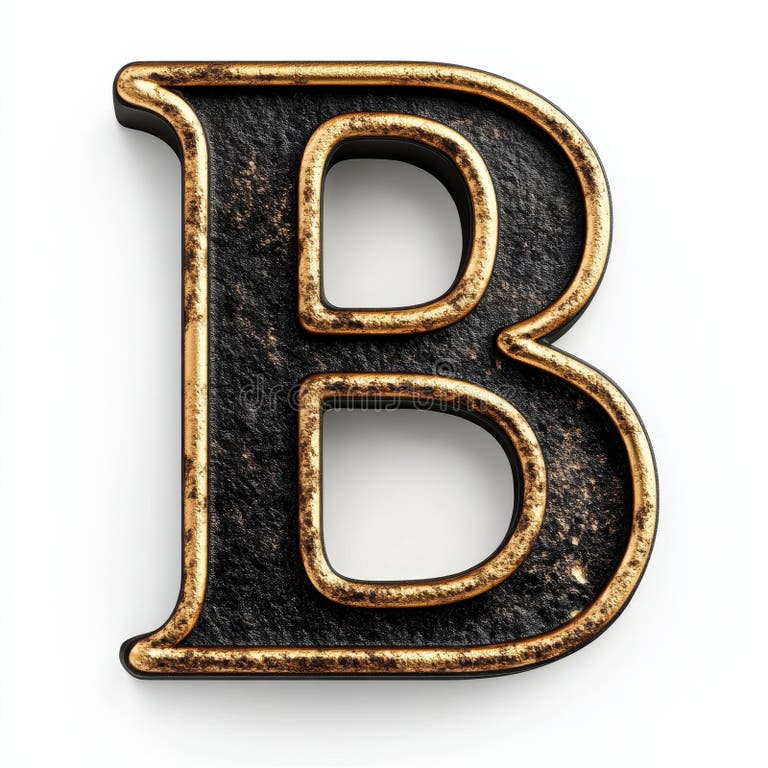 A Stylized Letter "B" with a Textured Black and Gold Design, Suitable ...