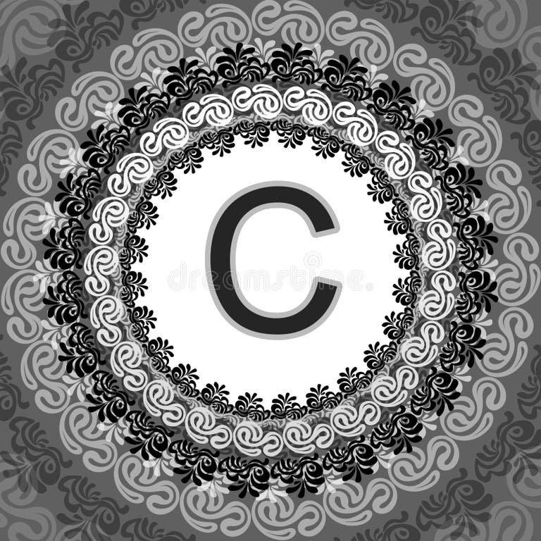 A Stylized Letter "C" is Centered within a Circular Design Featuring ...
