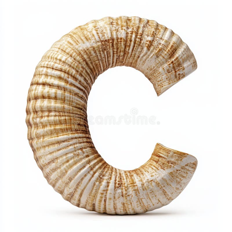 A Stylized Letter "C" Designed To Resemble a Shell, Showcasing ...