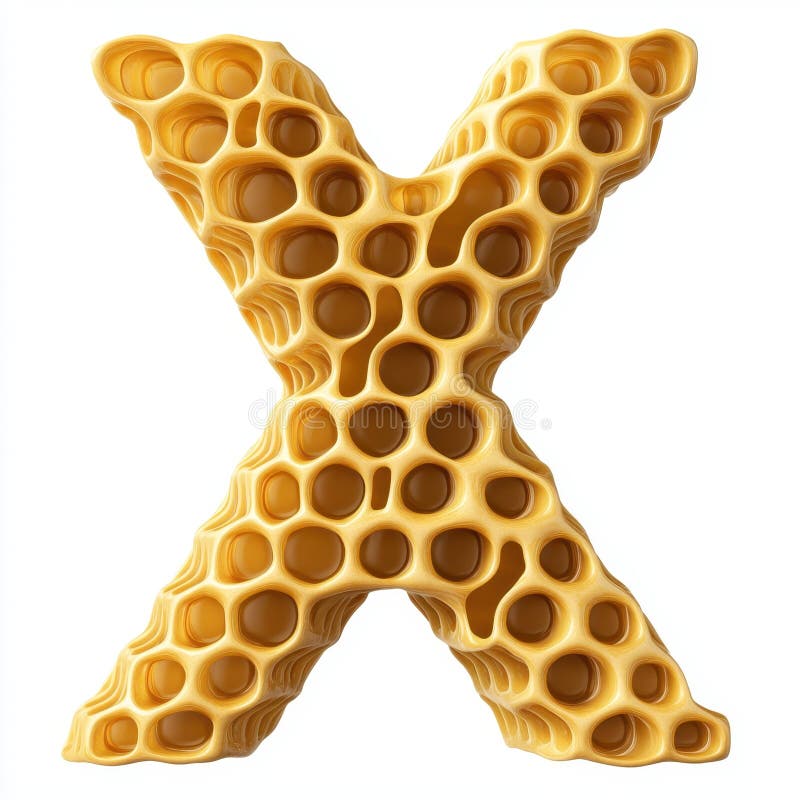 A Stylized Letter "X" Designed with a Honeycomb Texture, Emphasizing ...