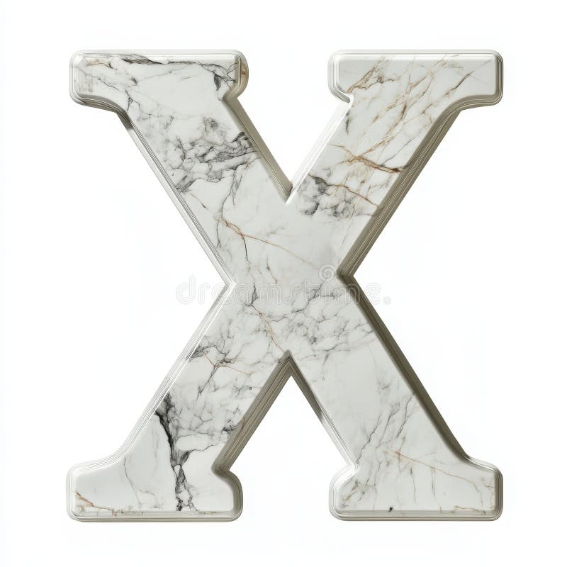 A Stylized Letter "X" Designed with a Marble Texture Stock Illustration ...