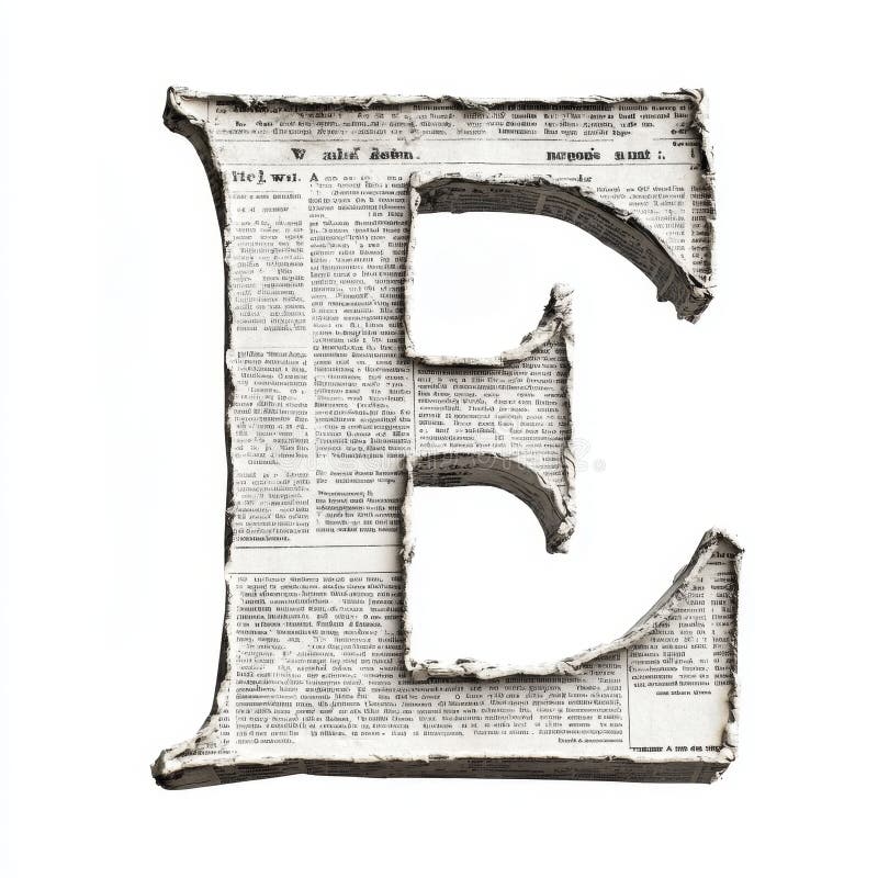 A Stylized Letter "E" Made from Newspaper Clippings, Showcasing a ...