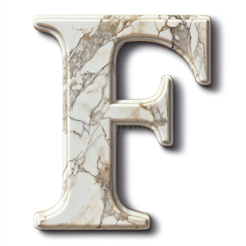 A Stylized Letter "F" Featuring a Marble Texture, Designed for Graphic ...