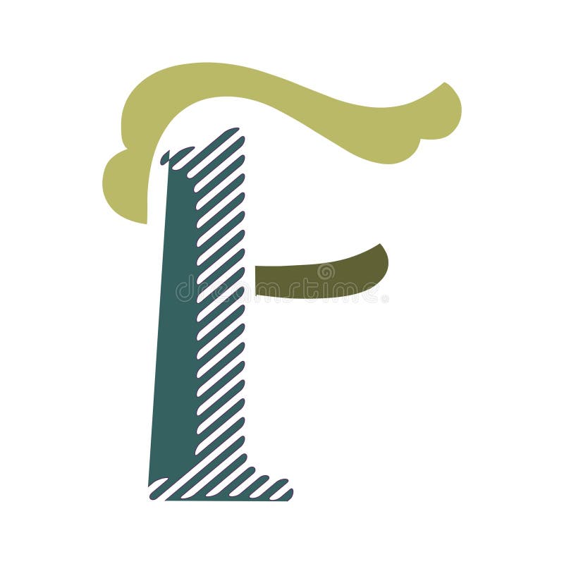 A Stylized Letter F with a Teal and White Diagonal Stripe Pattern for ...