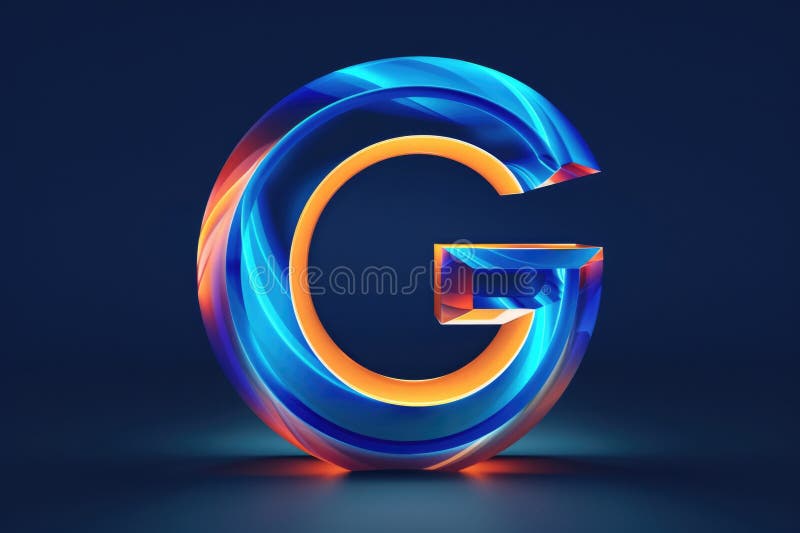 A Stylized Letter G with a Blue and Orange Color Scheme Against a Dark ...