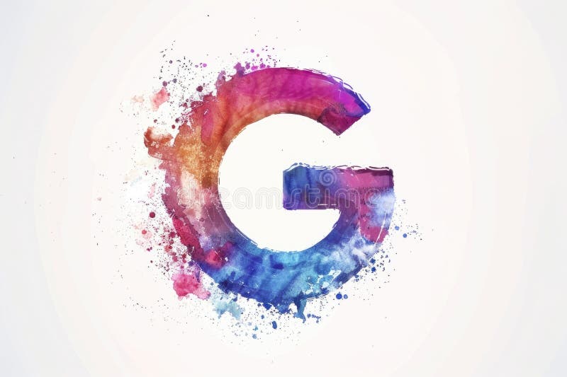 A Stylized Letter G Created from Vibrant Paint Splatters Stock ...
