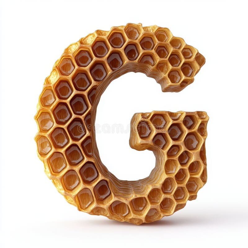 A Stylized Letter "G" Made of Honeycomb, Showcasing a Unique Design and ...