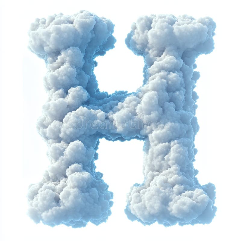 A Stylized Letter "H" Formed from Fluffy Clouds, Creating a Whimsical ...