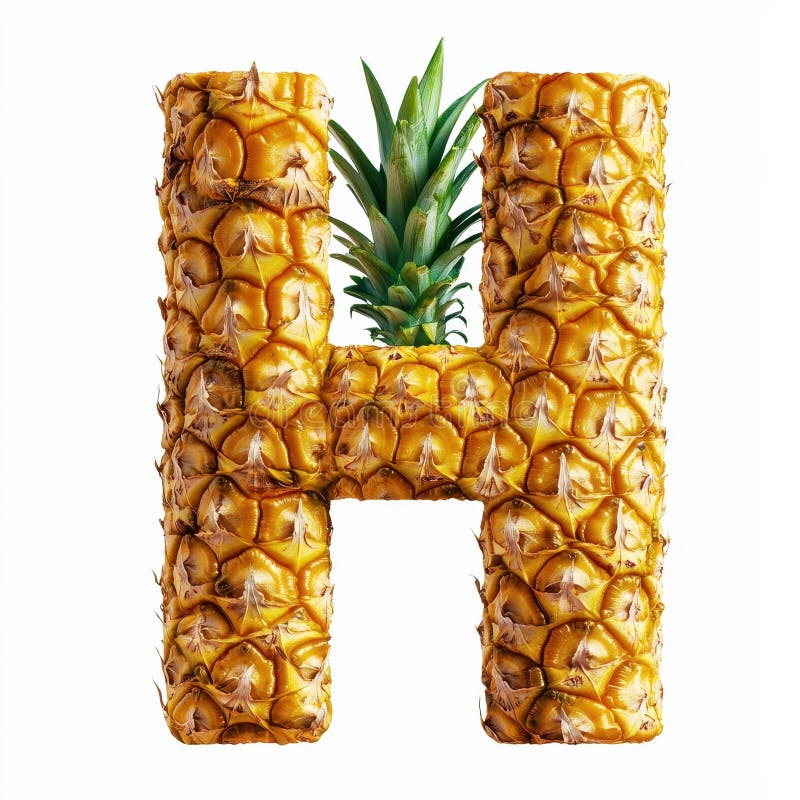 A Stylized Letter "H" Made from Pineapple, Featuring a Whole Pineapple ...