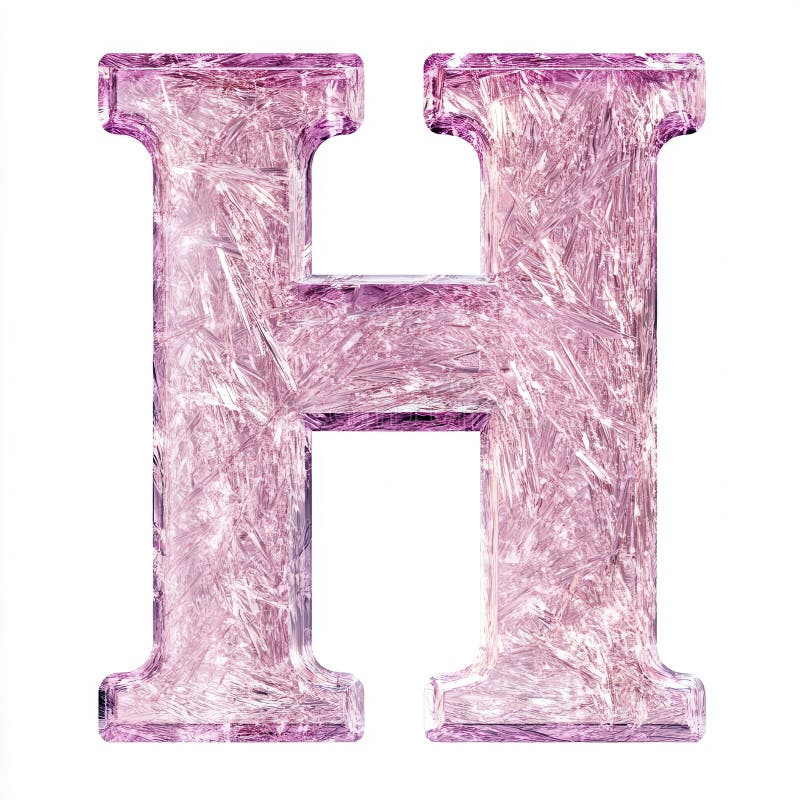 A Stylized Letter "H" in a Translucent Pink Texture, Suitable for ...